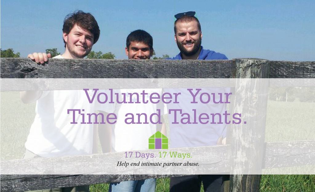 17 Days/17 Ways - Volunteer Your Time and Talents - GreenHouse17